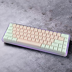 COTAIWA Crystal Keycaps,Ice Crystal Keycap，ABS Jelly Key caps Set for 61 68 104 Mechanical Gaming Keyboard Cherry Profile English Layout(Pink with White)