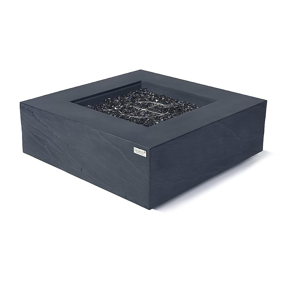 Roraima Concrete Fire Pit 40" x 40" Outdoor Patio Firepit Includes Fire Glass Modern Fire Pits & Outdoor Fireplaces for Garden, Deck, Indoor & Outdoor Heating