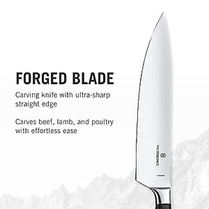 Victorinox Grand Maitre Chef's Knife - Kitchen Knife for Cutting Meat, Vegetables & Fruit - Modern Slicing Knife for Cooking - Black Handle, 8.5"