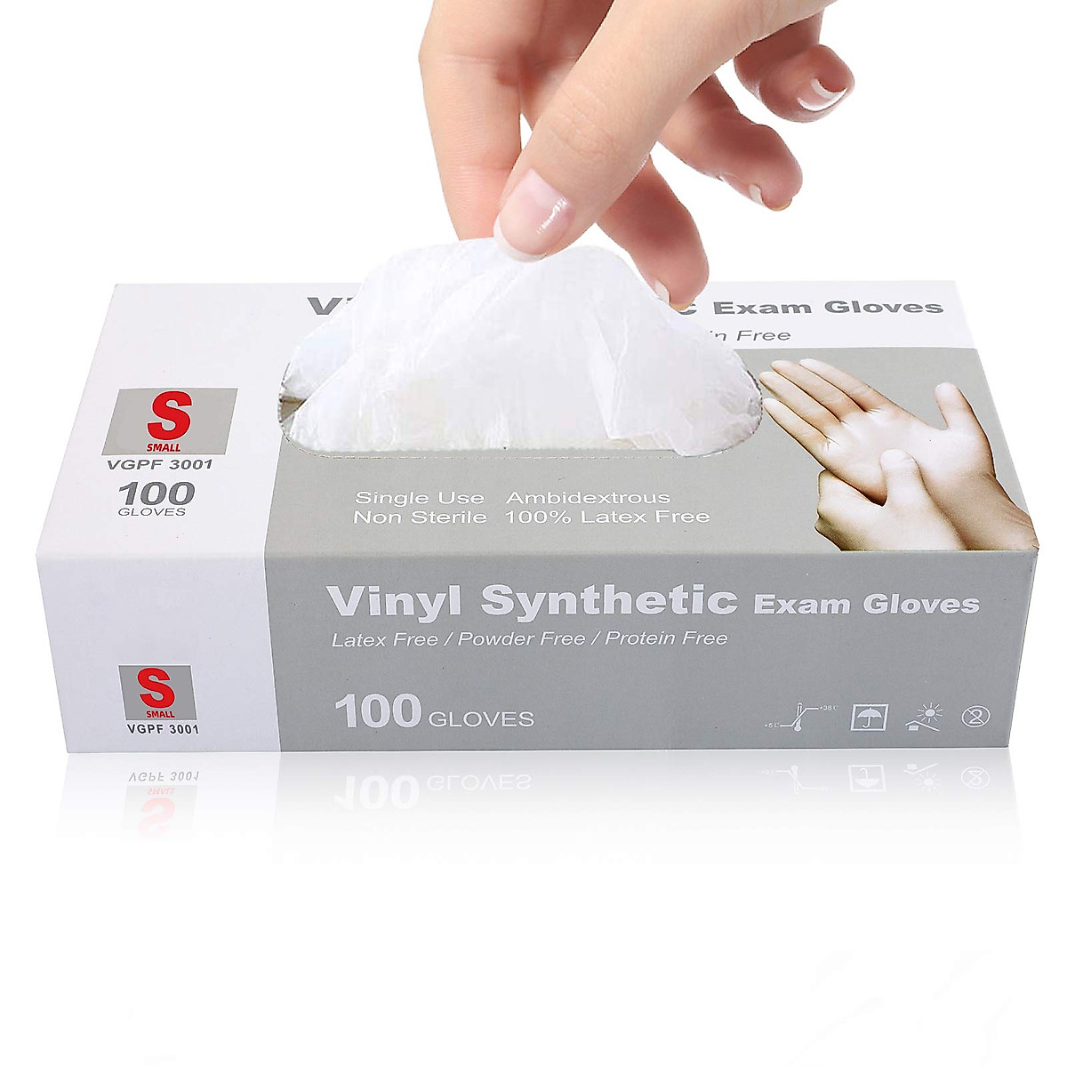 Oh! Trendy Disposable Medical Clear Vinyl Exam Gloves Industrial Gloves - Latex-Free & Powder-Free 100PCS (Small)