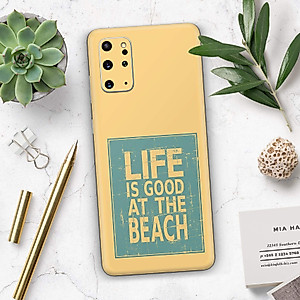 DesignSkinz Grungy Life is Good at The Beach Protective Vinyl Decal Wrap Skin Cover Compatible with The Samsung Galaxy S20 (Screen Trim & Back Glass Skin)