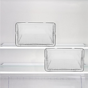 Angoily Refrigerator Storage Box Stackable Storage Drawers Refrigerator Storage Bin Drawer Refrigerator Organizer Bin Drawer Stackable Storage Bin Drawer Superimposed Crisper Plastic