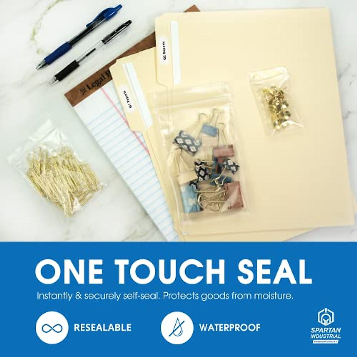 Spartan Industrial - 4” X 6” (1000 Count) 2 Mil Clear Reclosable Zip Plastic Poly Bags with Resealable Lock Seal Zipper