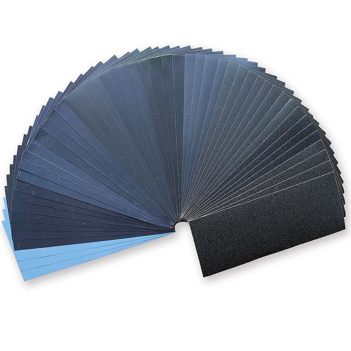 50PCS Sandpaper Assortment, Aeknewo Sand Paper Sheets 120 to 3000 Assorted Grits, 9 x 3.6 Inch Premium Wet Dry Sanding Paper for Wood Furniture Finishing, Metal Sanding, Automotive Polishing