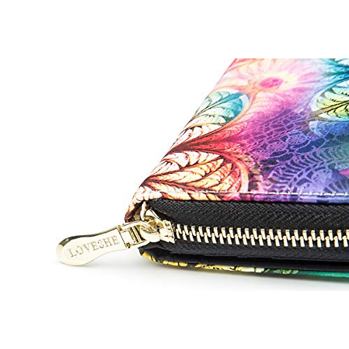 LOVESHE Women wallet RFID Blocking Purse Credit Card Clutch Zip Around Phone Clutch Large Travel Purse Wristlet Bohemian （YZ）