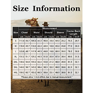 COOFANDY Mens Western Cowboy Shirt Embroidered Denim Long Sleeve Casual Button Down Shirt