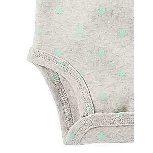 Simple Joys by Carter's Unisex Babies' 6-Piece Bodysuits (Short and Long Sleeve) and Pants Set, Grey/Mint Green/Elephant/Lamb, 0-3 Months