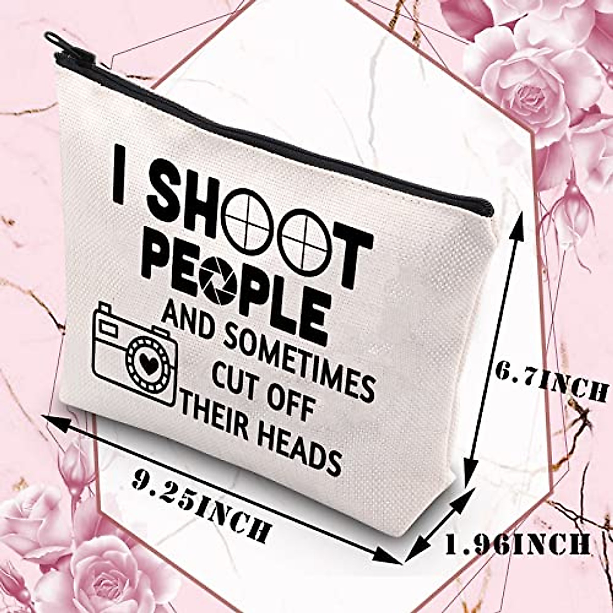 BDPWSS Photographer Makeup Bag I Shoot People And Sometimes Cut Off Their Heads Funny Photography Gift For Camera Lover (Sometimes cut off)