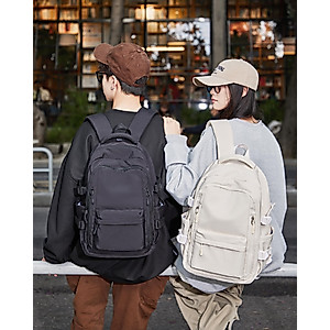 Lightweight Backpack for Women, Large Laptop Travel Backpack Casual Daypack College Bag Rucksack for Men. Beige