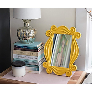 Ukonic Friends TV Show Yellow Peephole Frame Door Mirror | Hanging Mirror For Entryway, Living Room, Bedroom | Authentic Replica Of Friends Door Frame From Monica Geller's Apartment | 15 x 11 Inches
