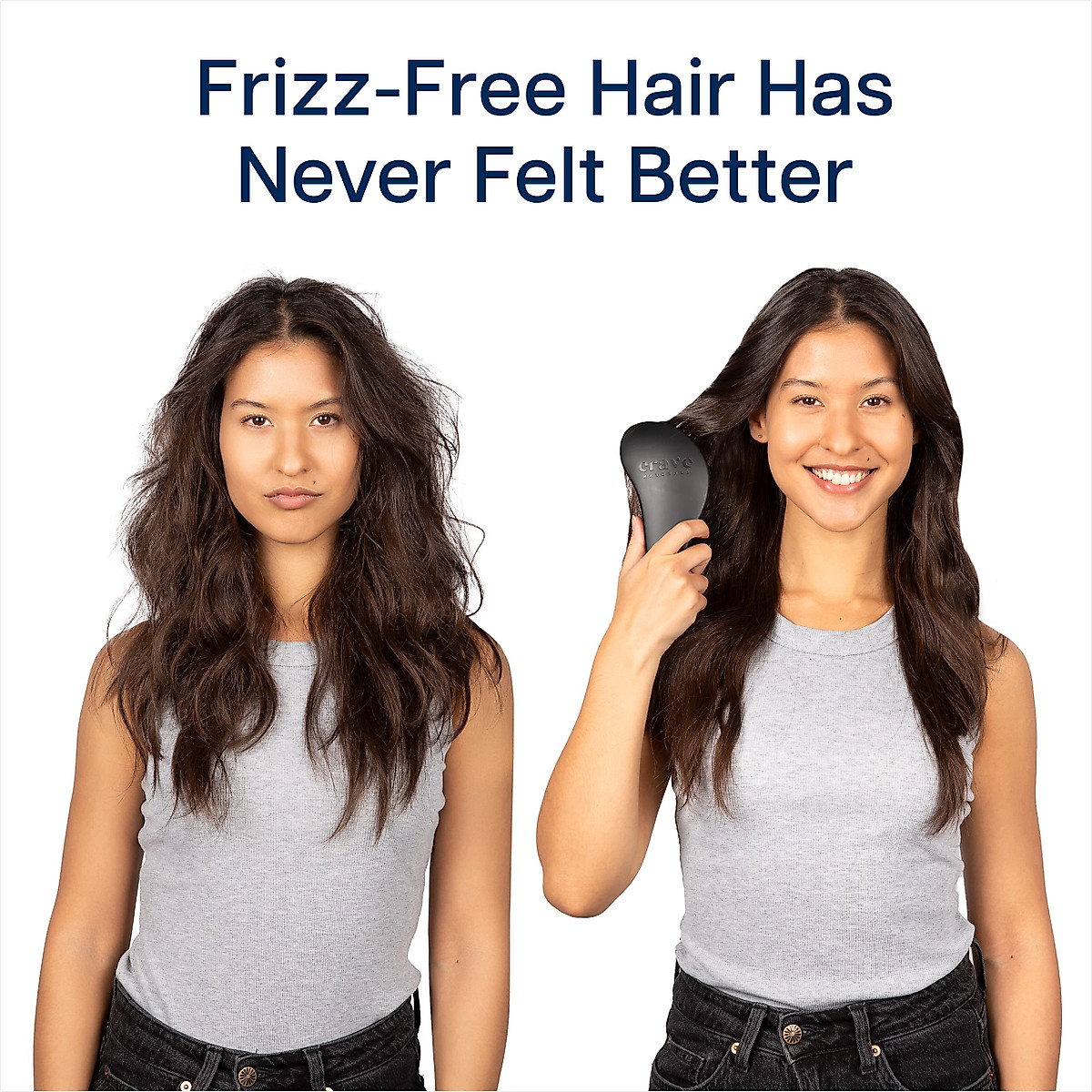 Crave Naturals Glide Thru Detangling Brush, Detangler Brush for Curly, Straight, Wet and Dry Hair for Adults and Kids, Hair Brush and Comb, Hair Accessories for Women, Black