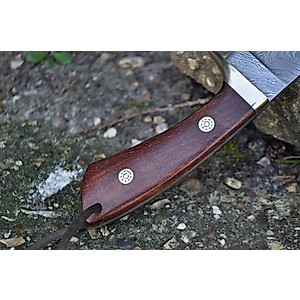 Perkin - Custom Damascus Handmade Hunting Knife - Bushcraft Knife