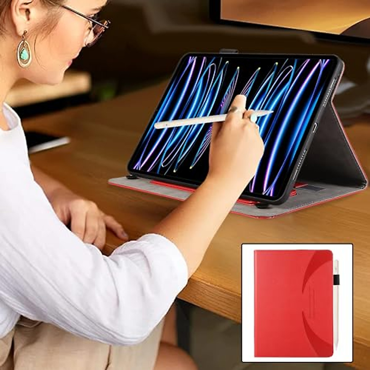 Tablet PC Case Compatible with Samsung Galaxy Tab S9/S7/S8 T870/T875 SM-X710 Tablet Case, Ultra Slim Lightweight PU Leather Protective Shell Anti-Scratch Magnetic Bumper Flip Cover with Fold Stand Fun