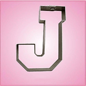 Varsity Letter J Cookie Cutter 4.25 inch (metal) aluminum