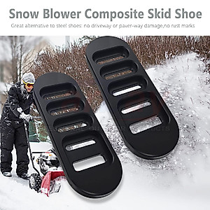 Karbay 2 Pack 784-5038B Snowblower Skid Plates / A144BD Composite Skid Shoes Replaces 784-5038B-0637 Compatible with MTD Snowblower 449, 450, 550, 552, 586 & 588 Models 784-5038A.