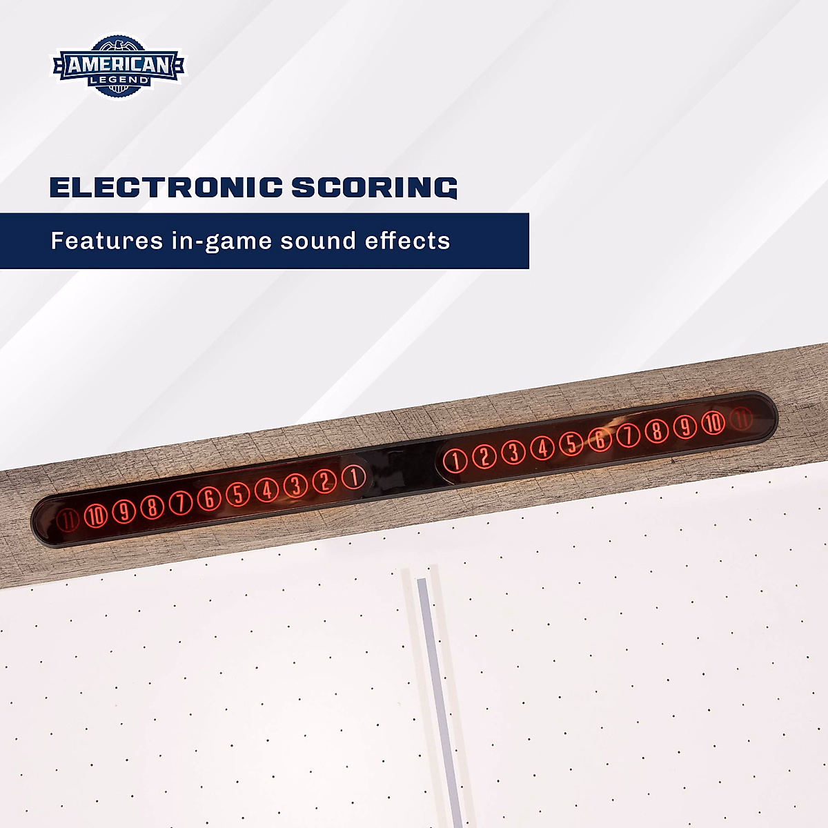 American Legend Kirkwood 84” Air Powered Hockey Table with Rustic Wood Finish, K-Shaped Legs and Modern Design