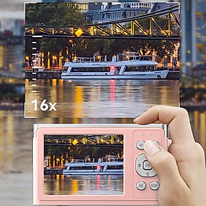 Digital Camera, 4K 50MP Vlogging Camera with 2.88inch IPS Screen, 16X Digital Zoom, Anti Shaking, Built in Fill Light, Compact Point and Shoot Camera for Students Teens Adults
