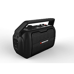 Monster Nomad | Portable Indoor/Outdoor Bluetooth and NFC Speaker, 30 Watts of Powerful Premium Sound, 30 Hours of Playtime, IPX4 Water Resistant, USB Port and Microphone/Guitar Input (Black)