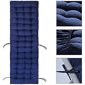 Sun Lounger Chair Cushions,67-inch Lounge Chaise Cushion Sun Lounger Mattress with Non-Slip Back Elastic Sleeve for Garden Outdoor/Indoor/Sofa/Tatami/Car Seat/Bench(67 x 21 x 3 inch, Blue)