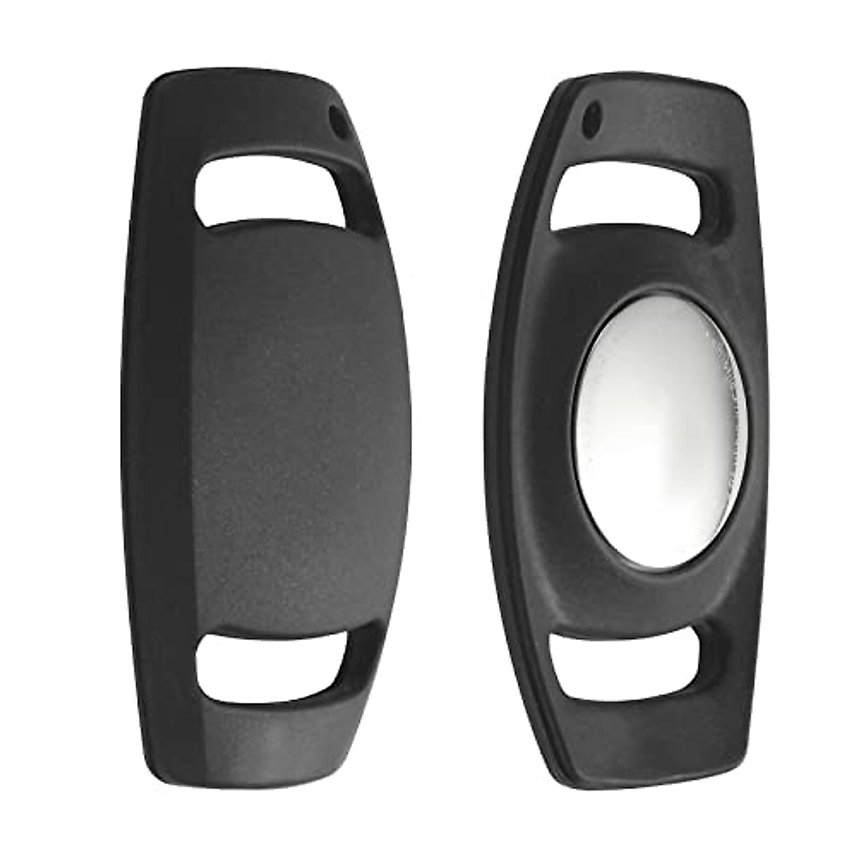 Airtag Dog Collar Holder，Anti-Lost Silicone Case Accessories for Air Tag GPS Tracking，Compatible with Dogs Cats Pets Collar (1 Pack, Black)