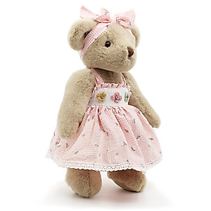 suepcuddly Jointed Teddy Bear Stuffed Animals Small Soft Plush Toy with Cloth (Pink Skirt 13Inch)