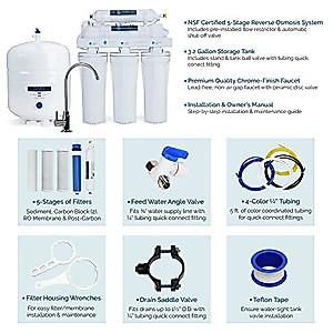 Olympia Water Systems OROS-50 5-Stage Reverse Osmosis Water Filtration System with 50GPD Membrane - NSF Certified