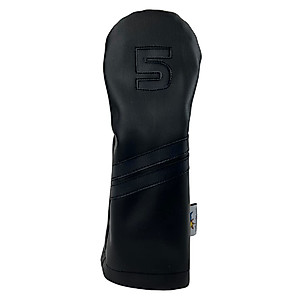 Sunfish Leather Golf Headcover Set 1 3 5 X H Driver Fairway Hybrid Black on Black Murdered Out