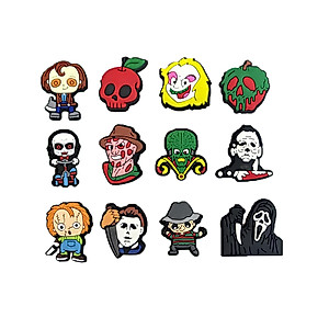 Cutest-LittleBell 35Pcs Skull Horror Shoe Charms Decorations,Thriller Cool Charms for Boys,Girls,Teens and Adult, Shoe Charms Accessories Party Gifts