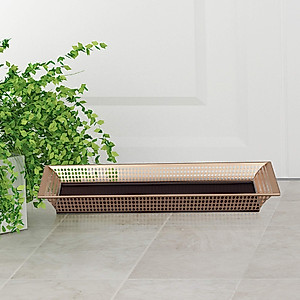 nu steel Selma Steel Storage Organizer Tray for Bathroom Vanity Countertops, Closets, Dressers - Holder for Watch, Earring, Makeup Brush, Reading Glass, Hand Towel - Copper & Oil Rubbed Bronze