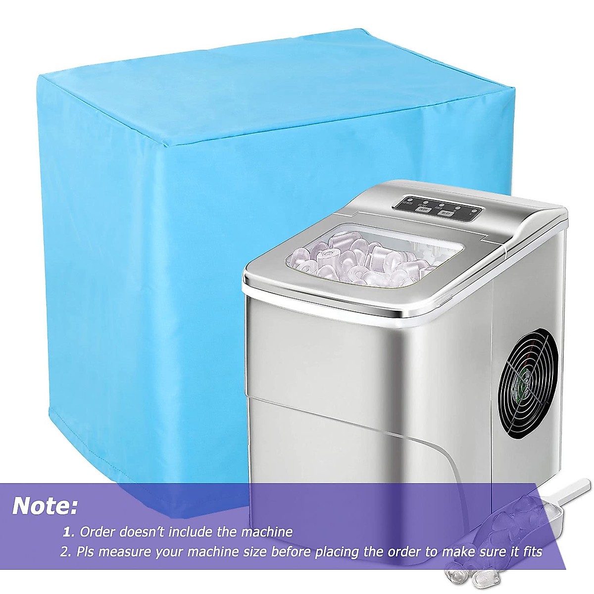 PASONIKA Ice Maker Cover, Countertop Appliances Ice Machine Cover, Dust Resistant Protector, Blue