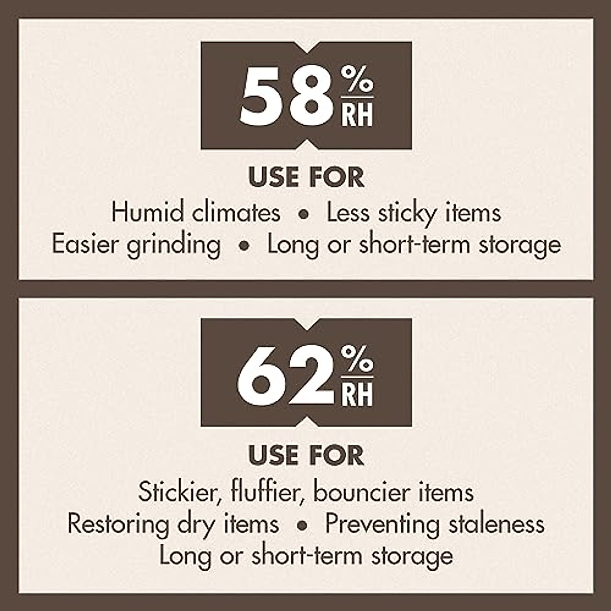 Boveda 62% Two-Way Humidity Control Packs For Storing 1 lb – Size 67 – 12 Pack – Moisture Absorbers for Storage Containers – Humidifier Packs – Individually Wrapped Hydration Packets