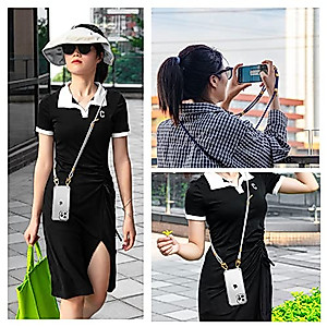 Lawonda Clear Case for iPhone 13 Pro Max, Crossbody Adjustable Neck Shoulder Lanyard Strap Shockproof Protective Transparent Lanyard Phone Case for 13 Pro Max 6.7 Inch Blue