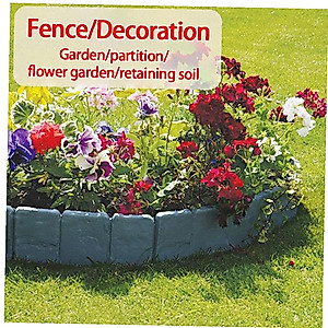 Onsinic 20pcs Lawn Stakes Garden Border Edging Stones Effect Fence Decorative Flower Bed Edging for Lawn Landscape