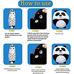 Kids Sleeping Bag ，Soft Animal Travel Camping Sleeping mat with Folding Pillow，nap mat for Toddlers, Boys Girls Animals Sleeping Bag，Panda Sleeping Bag for All Seasons (White Panda)