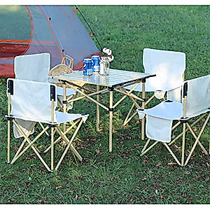 Outdoor Table and Chair Set Folding Table and Chair Set, Portable Barbecue Camping Chair, Outdoor Aluminum Alloy Folding Table and Chair Portable Table Set