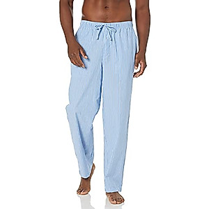 Amazon Essentials Men's Straight-Fit Woven Pajama Pant, Light Blue Stripe, X-Large