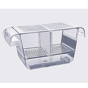 Qguai Fish Breeding Box, perfect fish tank divider acclimation box for aggressive fishes, nursery for injured, hatchery incubator breeder box for Shrimp cicilids eggs baby fishes (S ( 5.3*2.7*2.9" ))