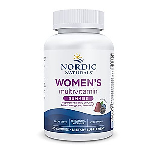 Nordic Naturals Women's Multivitamin Gummies, Mixed Berry - 60 Gummies - Support for Healthy Skin, Hair, Bones, Energy & Immunity - Non-GMO, Vegetarian - 30 Servings