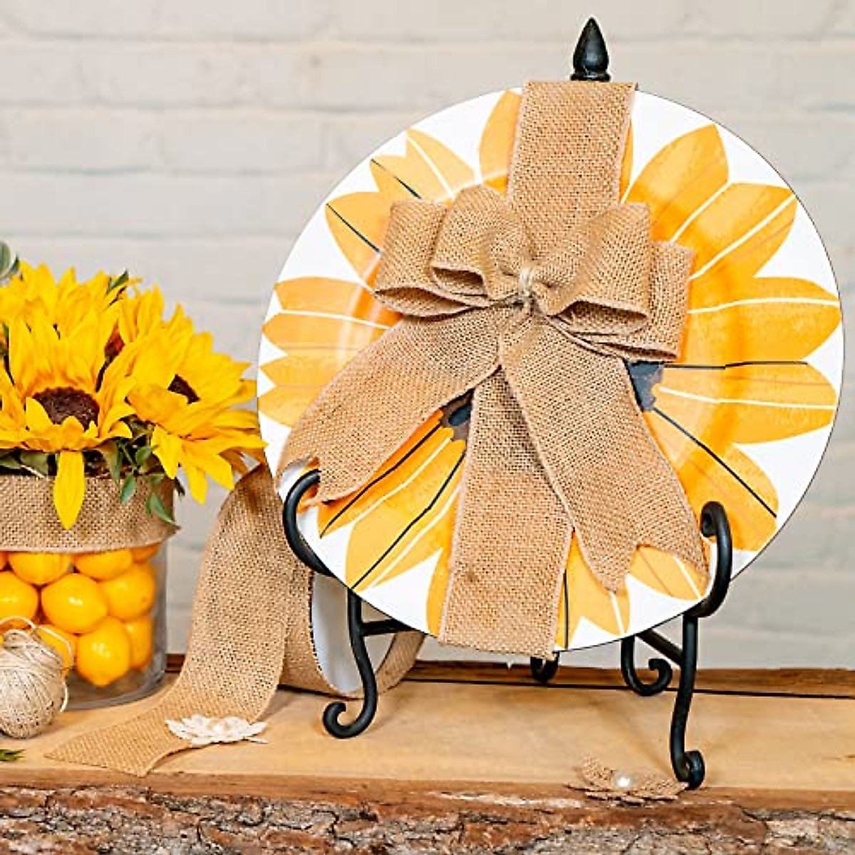 Morex Ribbon 1252.60/10-004 Burlap 2.5" X 10 YD Jute Wired Ribbon, Natural, Arts & Crafts Burlap Roll for Wedding Decor and Farmhouse Christmas Decor, Rustic Christmas Decorations Indoor Home Decor