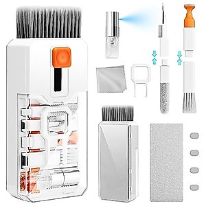 Keyboard Cleaning Kit Laptop Cleaner, 10-in-1 Computer Screen Cleaning Brush Tool, Multi-Function PC Electronic Cleaner Kit Spray for iPad iPhone Pro, Earbuds, Camera Monitor, All-in-One with Patent