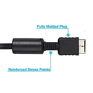 Suncala （NOT HDMI） 6FT AV TV RCA Audio Video Cord Cable for Playstation PS2 PS3 Cable (1Pack)
