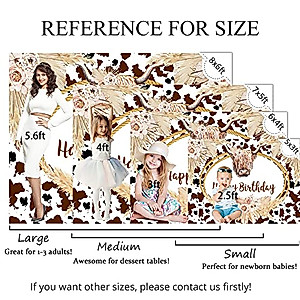 Mocsicka Highland Cow Birthday Backdrop Boho Highland Cow Happy Birthday Party Decorations Holy Cow Birthday Decorations Girl Cake Table Banner Birthday Party Supplies (7x5ft (82x60 inch))