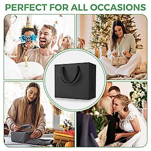 MOXARYSU Black Gift Bags With Handles: 12.5x4.5x11 Inch 6pcs Large Paper Gags Bulk For Party Shopping Birthday Wedding