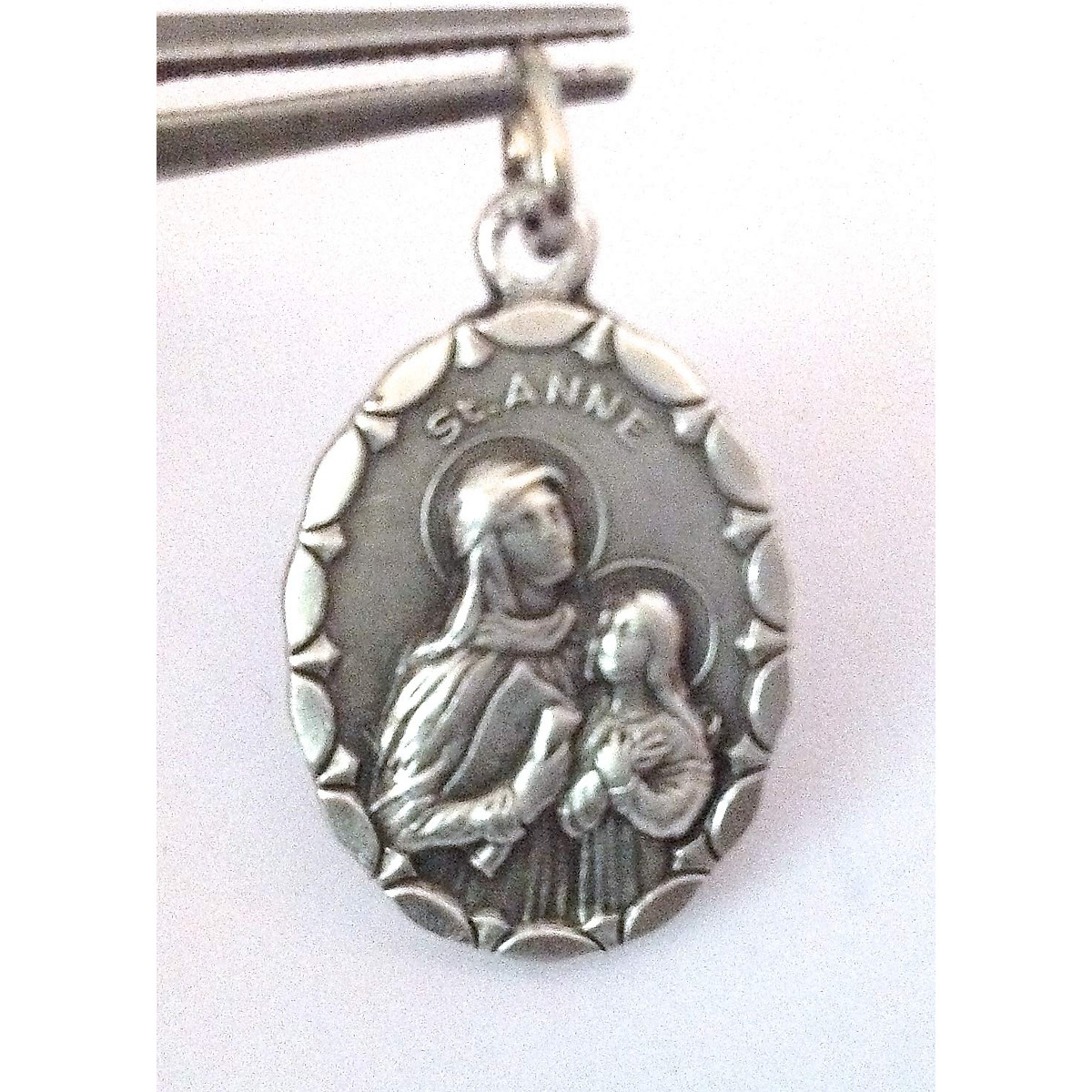 SAINT ANNE (MOTHER OF THE MOST HOLY VIRGIN MARY) OVAL SHAPE MEDAL - 100% MADE IN ITALY