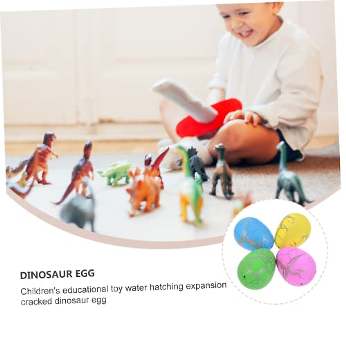 EXQUIMEUBLE 12pcs Water Hatching Dinosaur Eggs Mini Toy Kids Educational Toys Inflatable Toy Transforming Dinosaur Toys Easter Eggs Surprise Toys Dinosaur Egg Toys Inflation Toy Dinosaur Model