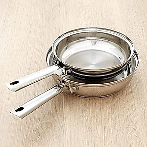 Fry Pan Set - Stainless Steel Cookware with Heat-Resistance - Set of 2