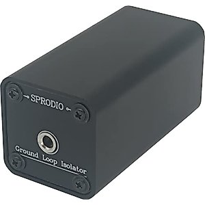 SPRODIO 3.5mm Ground Loop Noise Isolator, 1/8" Aux Noise Filter for Home Audio System/Car Audio, Inside is Audio Coupling Isolation Transformer Part -F8
