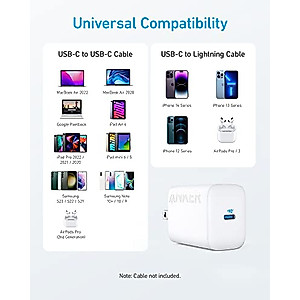 Anker 2-Pack 30W USB-C Foldable Fast Charger for iPhone, Samsung, MacBook Air, iPad Pro, Pixelbook, and More (Cables Not Included)