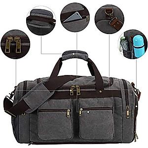 Weekender Overnight Duffel Bag Shoe Pocket for Women Men Weekend Travel Tote Carry On Bag