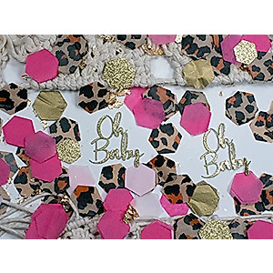 Pink Safari Baby Shower Decorations, Oh Baby Baby Shower Confetti, 540 pieces
